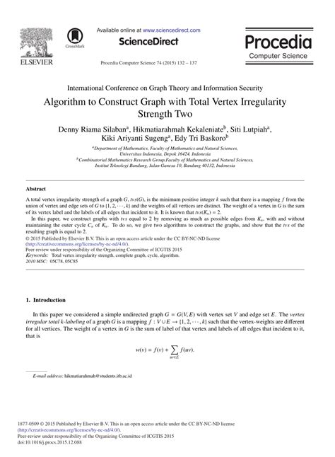 PDF Algorithm To Construct Graph With Total Vertex Irregularity