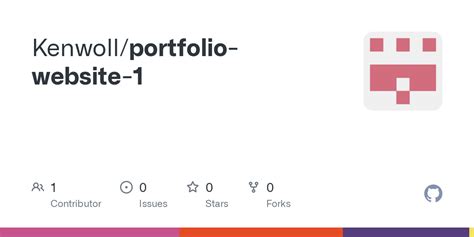 Github Kenwollportfolio Website 1