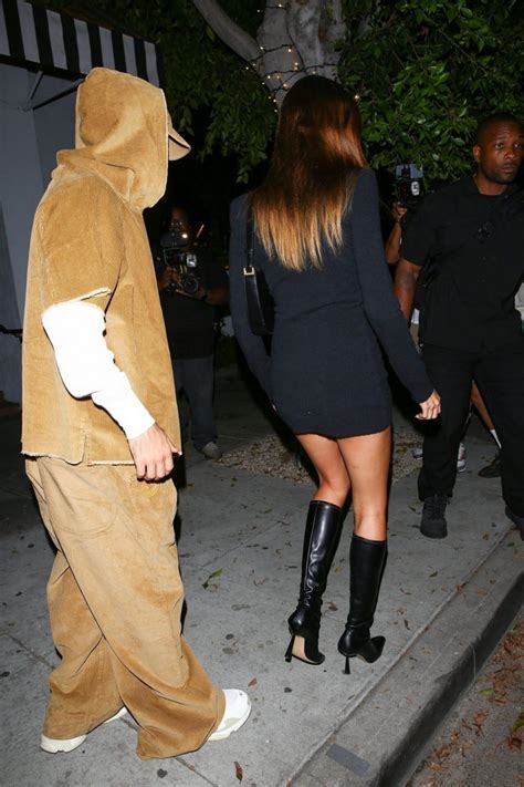 Hailey Bieber Mini Dress And High Heeled Boots 7 Photos The Fappening