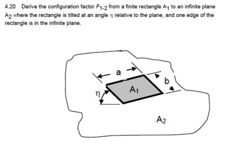 Solved 420 Derive The Configuration Factor F1 2 From A