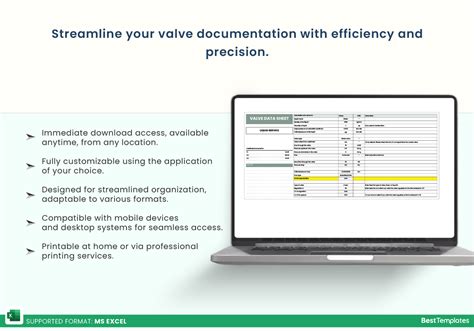 Valve Data Sheet Excel Template Best Templates