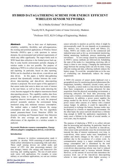 Hybrid Datagathering Scheme For Energy Efficient Wireless Sensor