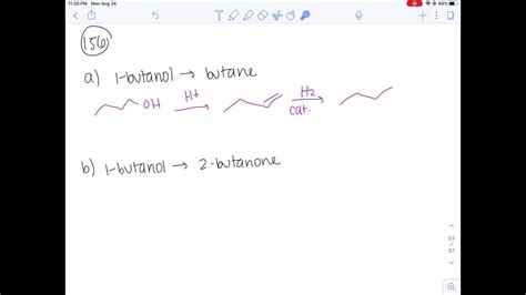 SOLVED:Using your reaction roadmap as a guide, show how to convert 1-butanol and ethanol into ...