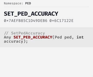 SetPedAccuracy FiveM Natives Cfx Re Docs