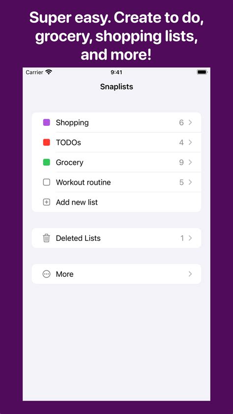 Snaplists Simple Lists App For Iphone Download