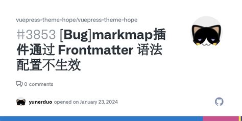 [bug]markmap插件通过 frontmatter 语法配置不生效 · issue 3853 · vuepress theme