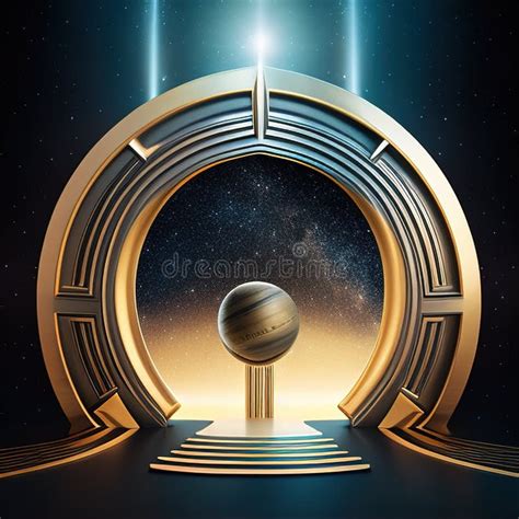 Futuristic Audition Backdrop Made With Generative Ai Stock Illustration Illustration Of