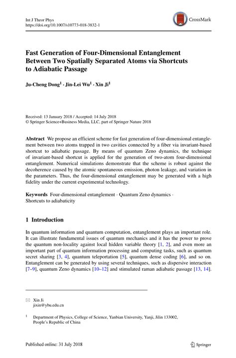 pdf fast generation of four dimensional entanglement between two
