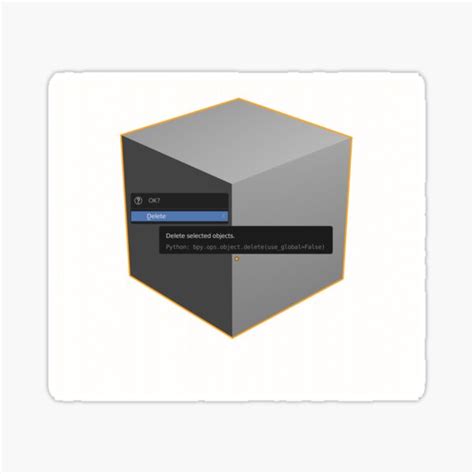 Blender Delete Default Cube Sticker For Sale By Ngraphicg Redbubble