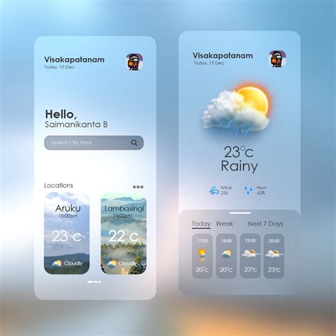 Weather App Transparent App Normal On Behance