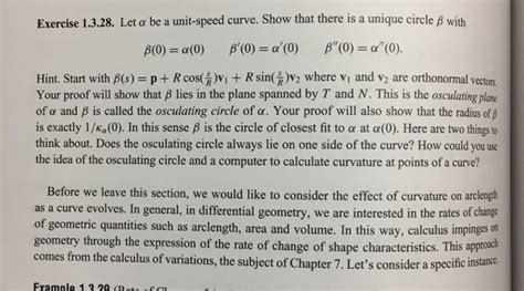 solved let alpha be a unit speed curve show that there is a