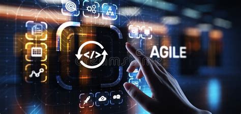 Agile Development Methodology Concept On Virtual Screen Technology