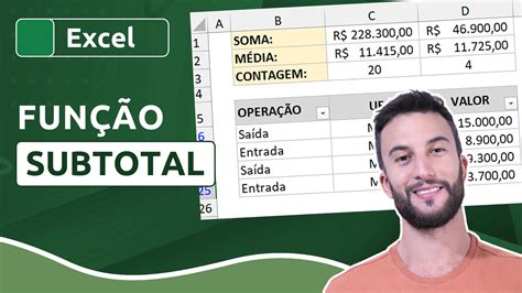Como Usar A Função Subtotal No Excel
