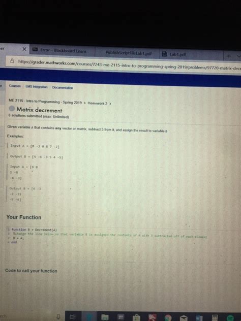 Solved Error Blackboard Learn PublishSeriptFilelab Pd Chegg