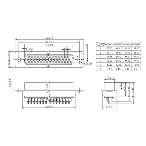 D Sub Connector DB Female Socket Pin Row Port Terminal Breakout For Mechanical Equipment