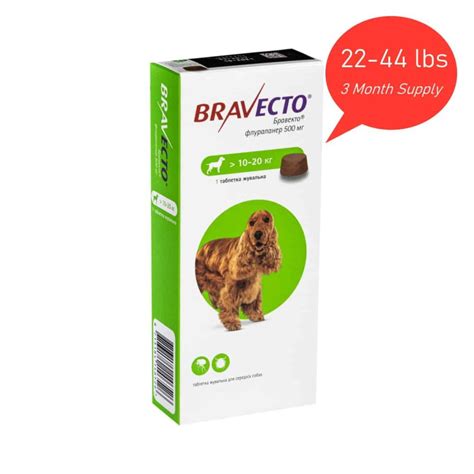 Bravecto Flea Control Chews 10 20kg 22 44lbs Total Pooch