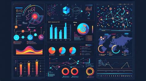 Futuristic Data Visualization Dashboard Premium Ai Generated Image