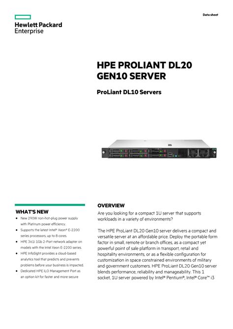 Hpe Pro Liant Dl Gen Server Data Sheet Qu C Ph Ng Ton Duc Thang University Studocu