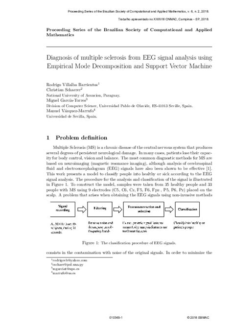 Pdf Diagnosis Of Multiple Sclerosis From Eeg Signal Analysis Using Empirical Mode