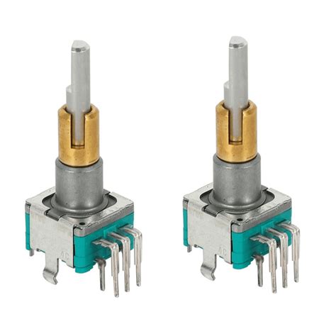 6pcs Ec11ebb24c03 Dual Axis Encoder With Switch 30 Positioning Number 15 Pulse Point Handle 25mm