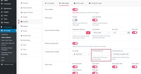 Display Tracking Url Button Under Video Wp Script