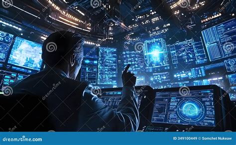 Innovative Scientist Analyzes Advanced Data Insights In Futuristic