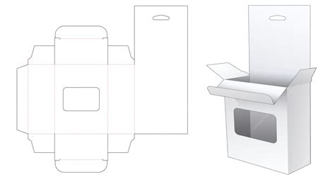 창 다이 컷 템플릿 매달려 소매 상자 프리미엄 벡터
