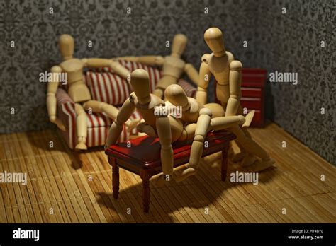 The Life Of The Wooden Figures Group Sex In The Living Room Model Object Sex And