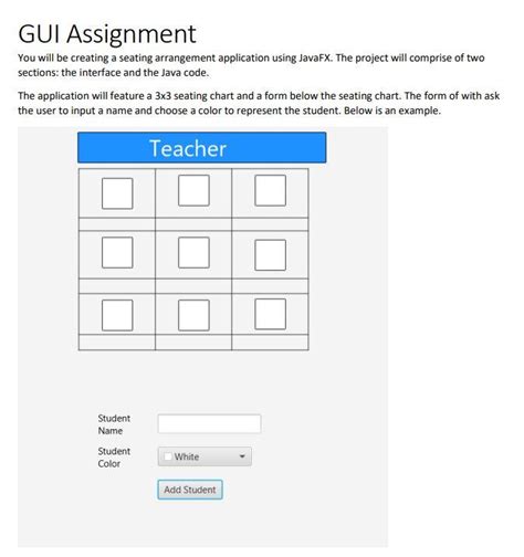 Solved Gui Assignment You Will Be Creating A Seating