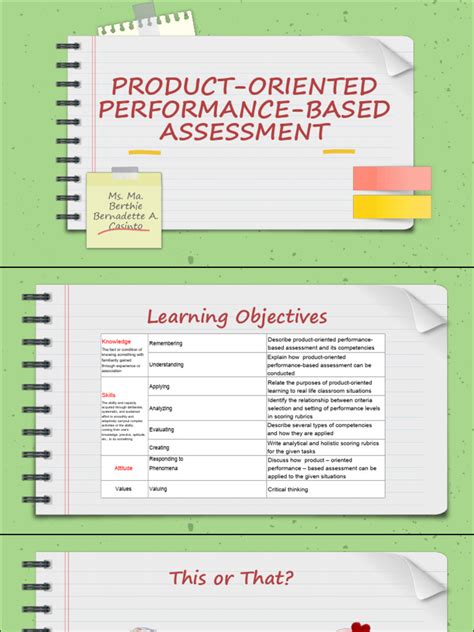 product oriented pdf rubric academic learning