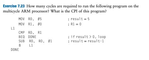 solved exercise 7 23 how many cycles are required to run the