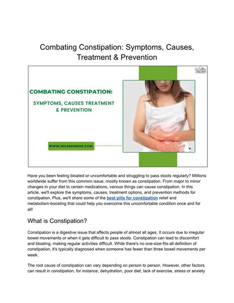 Ppt Combating Constipation Symptoms Causes Treatment And Prevention Powerpoint Presentation