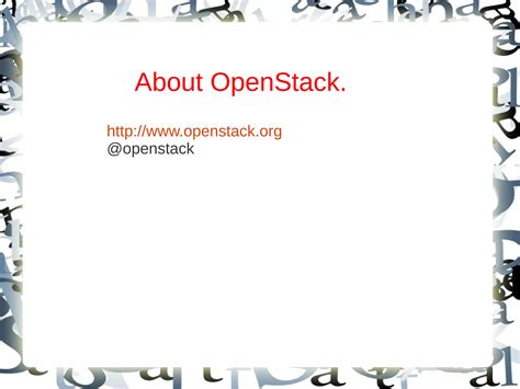 OpenStack Foundation Global Meetup Chennai India PPT