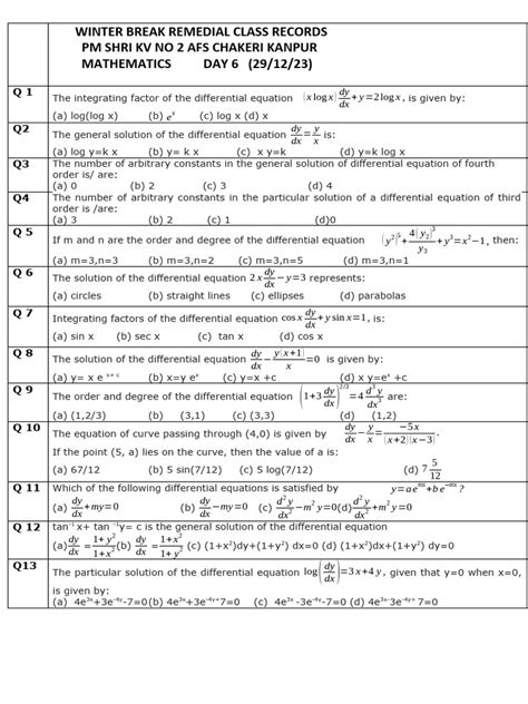 Diffrential Eq Pdf Equations Ordinary Differential Equation