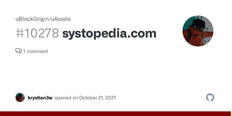 Systopedia Issue UBlockOrigin UAssets GitHub
