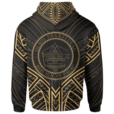 Palau Hoodie Palau Seal Gold Tribal Patterns