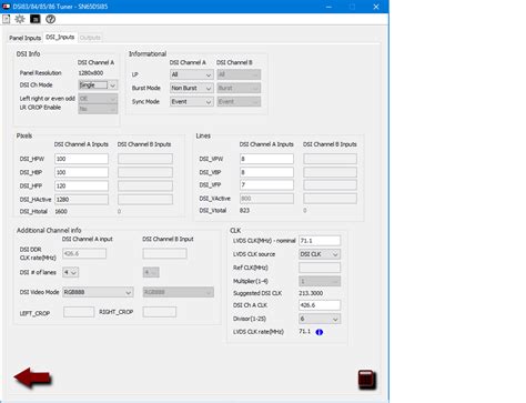SN DSI Q SN DSI Single Channel DSI To Dual Channel LVDS Only Part Of Image Shown On