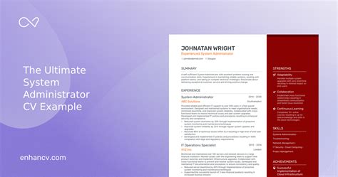 System Administrator CV Examples For