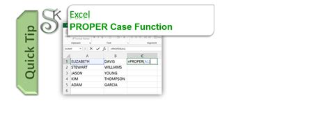 Excel Proper Case Function