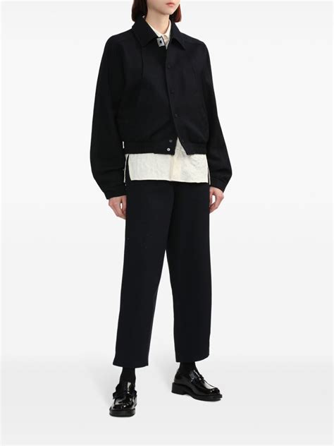 Ader Error Panelled Wool Blend Bomber Jacket Black Farfetch Ao