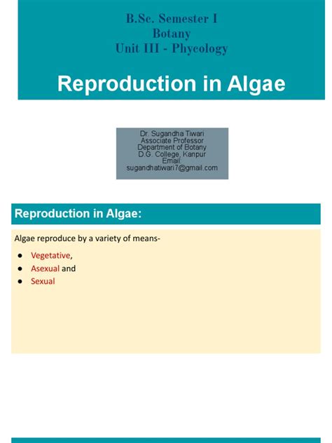 Reproduction Strategies Of Algae A Comprehensive Overview Of Vegetative Asexual And Sexual