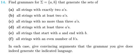 answered find grammars for e {a b} that… bartleby