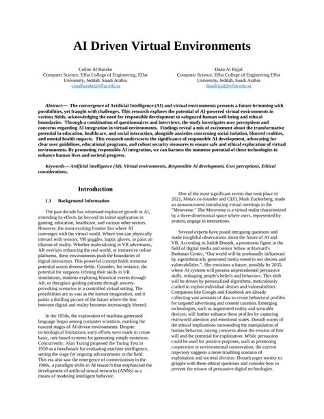 pdf ai driven virtual environments
