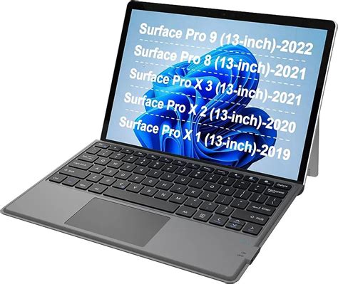 Arteck Microsoft Surface Pro Pro X Type Cover Ultra Slim Portable Bluetooth Wireless