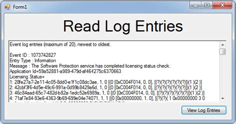 How To Read Entry Event Logs In Visual Basic 2008 Sourcecodester