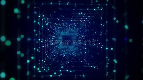 abstract particle flow in cyberspace futuristic 3d portal digital