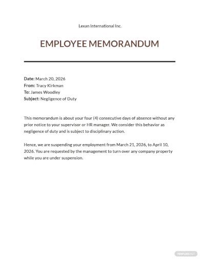 36 Free Staffemployee Memo Samples To Download