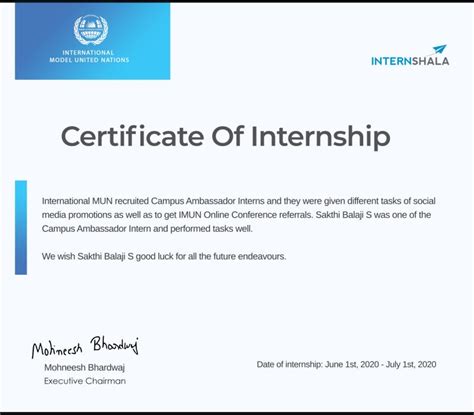 sakthi balaji on linkedin internship