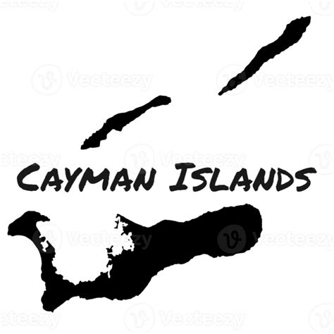Cayman Islands Map With Black And White Outline 56029875 Png