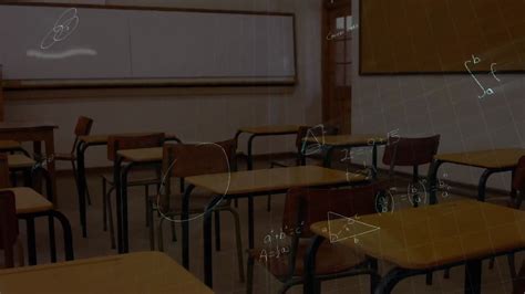Animation Of Mathematical Formulas Over Classroom Free Stock Video